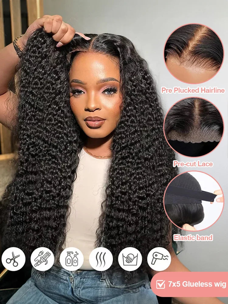 Water Wave Glueless Wig Wear and Go Deep Wave 13x4 13x6 Hd Lace Front ...